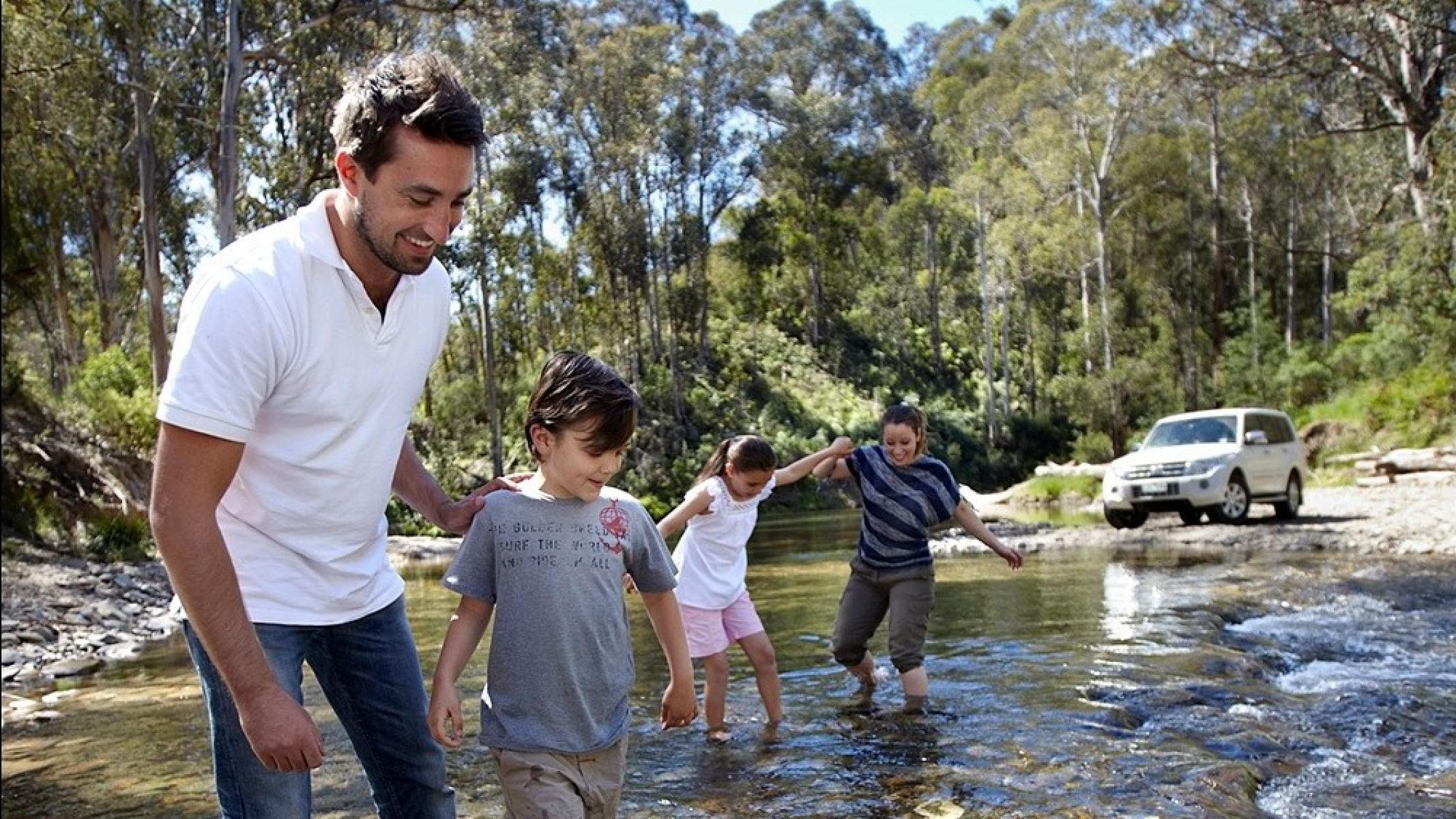 Waterside forest camping this summer